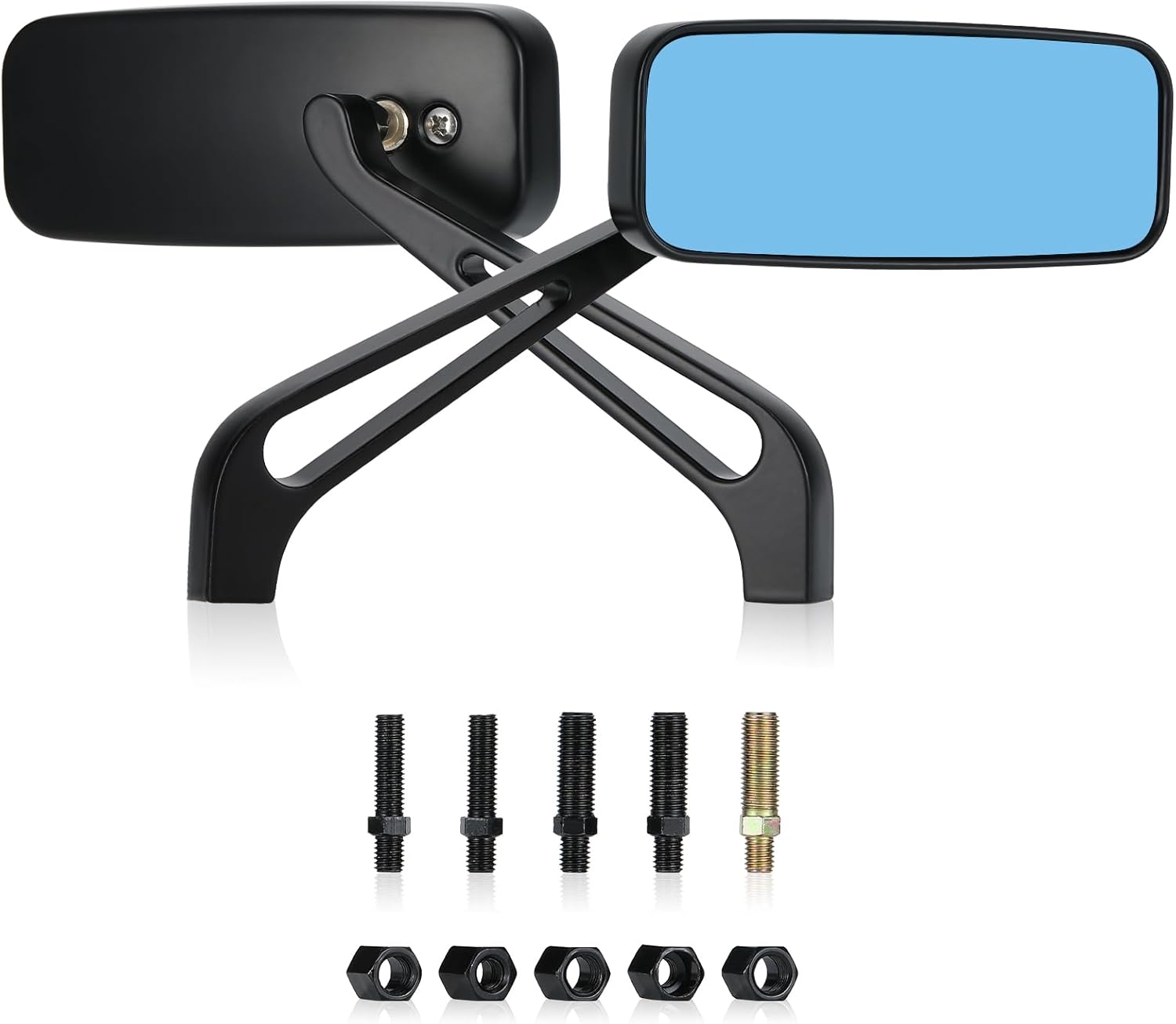 OFIG 8mm 10mm Rectangle Motorcycle Mirrors, Universal Motorcycle Rear ...