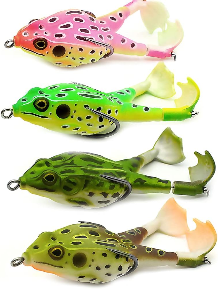 Topwater Frog Soft Lures, Bass/Trout Fishing Lures Kit Swimbait ...