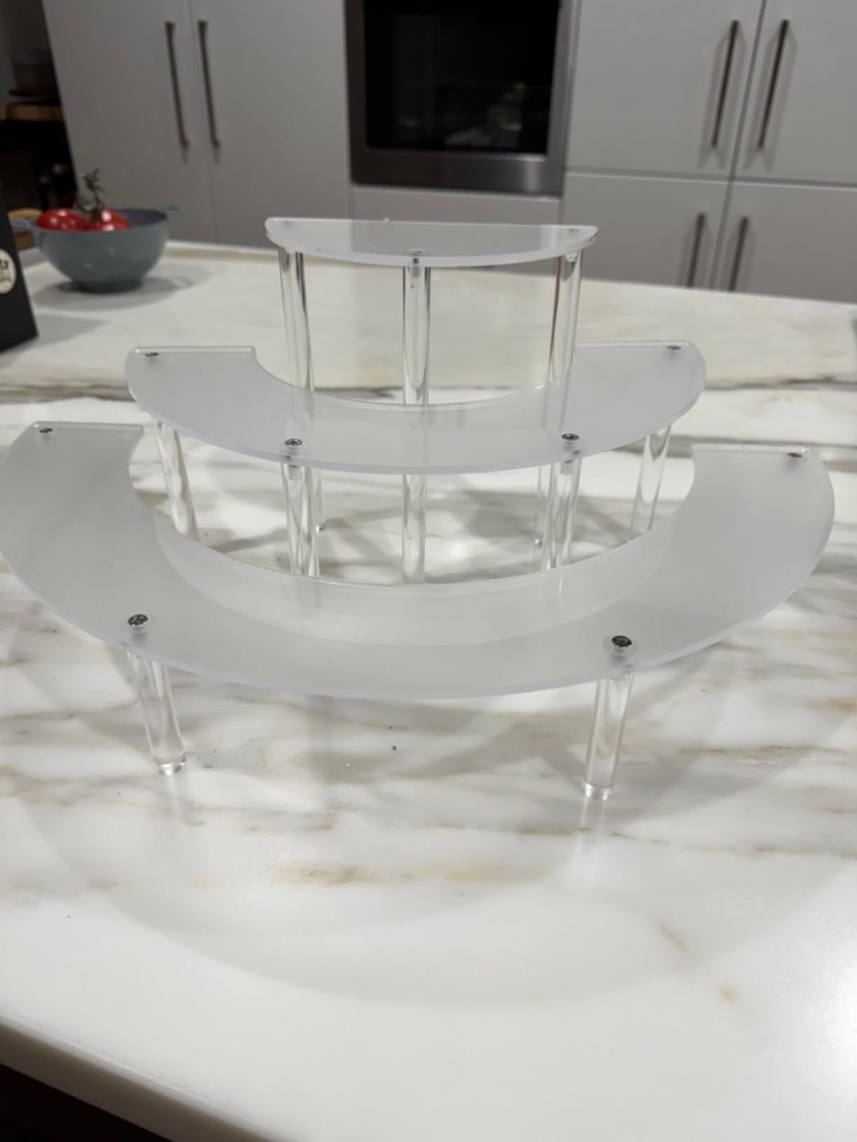 FUNNTY Acrylic Risers Display Stand, 3 Tier Semicircle Cupcake Stand ...