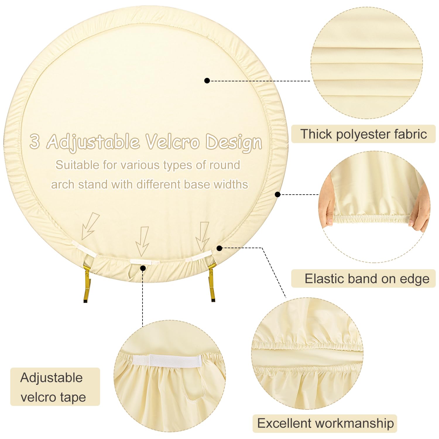 Snapklik.com : 6FT Round Wedding Arch Cover For 6FT Circle Arch Stand ...