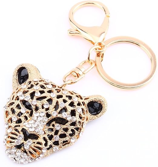 Crystal Leopard Keyring Crystal Rhinestone Keychain Women's Keychains ...