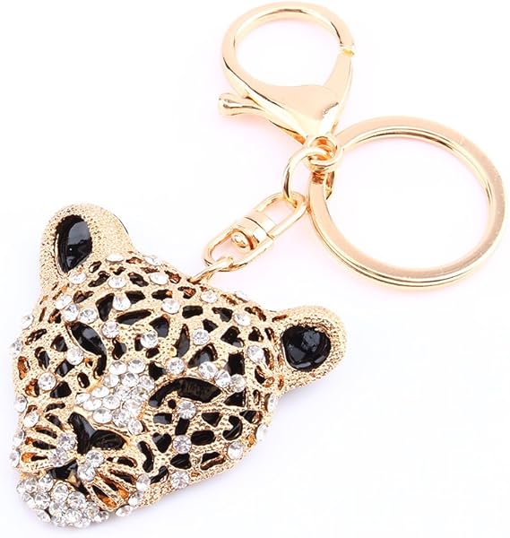 Crystal Leopard Keyring Crystal Rhinestone Keychain Women's Keychains ...