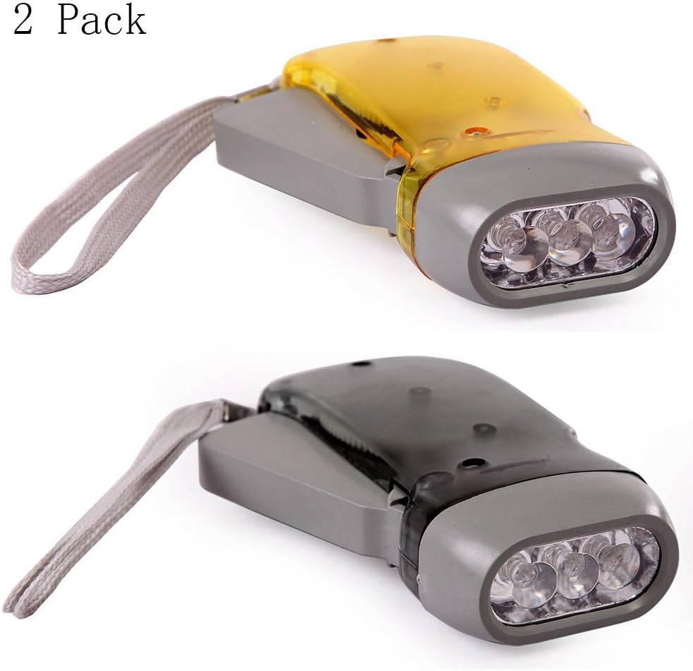 Amazon.com: Generic Manual LED Flashlight Hand Crank Power Emergency ...