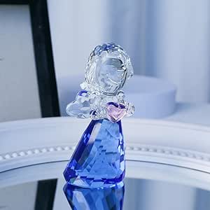 Amazon.com: Crystal Angel Figurine Faceted Glass Guardian Angel Statue ...