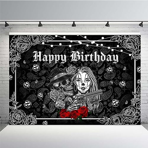Amazon.com : MEHOFOND 7x5ft Cholo Happy Birthday Backdrop Rose Flower ...
