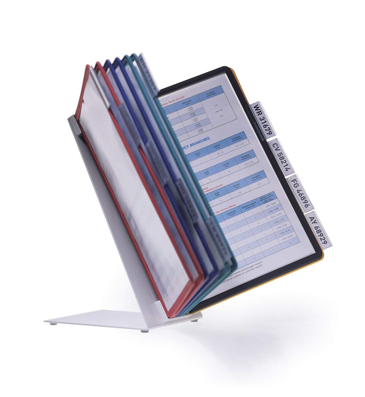 Durable VARIO Display Panel Desk Unit | 10 Panels and Tabs in Assorted ...