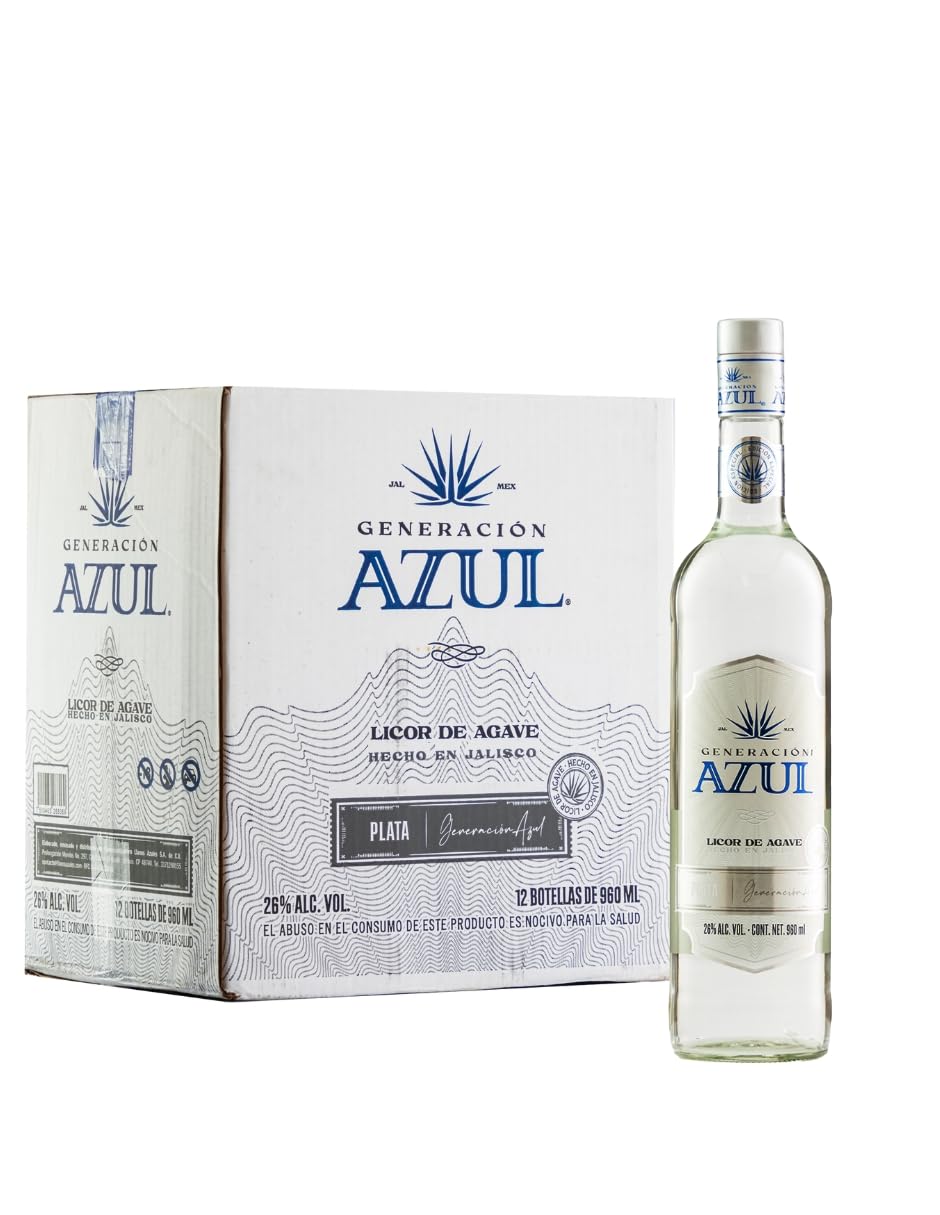 Caja Licor de Agave Generación Azul Plata 960 Ml : Amazon.com.mx: Alimentos y Bebidas