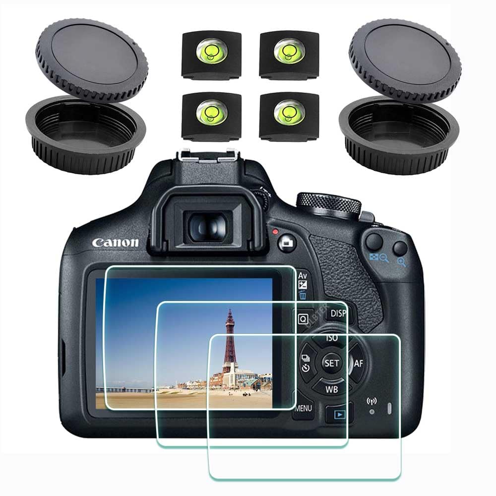 Amazon.com: ULBTER Screen Protector+ Body Cap& Lens Caps for Canon EOS ...