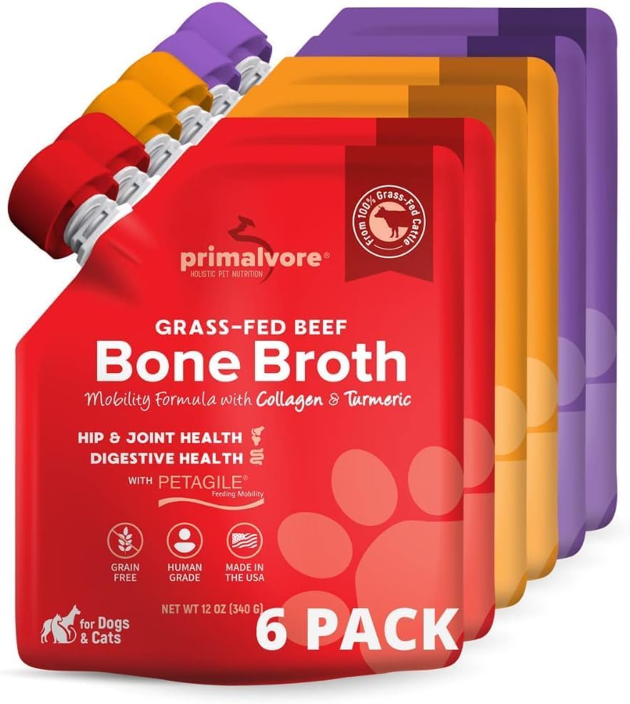 Amazon.com : Primalvore Free-Range Bone Broth for Dogs &Cats, Mobility ...