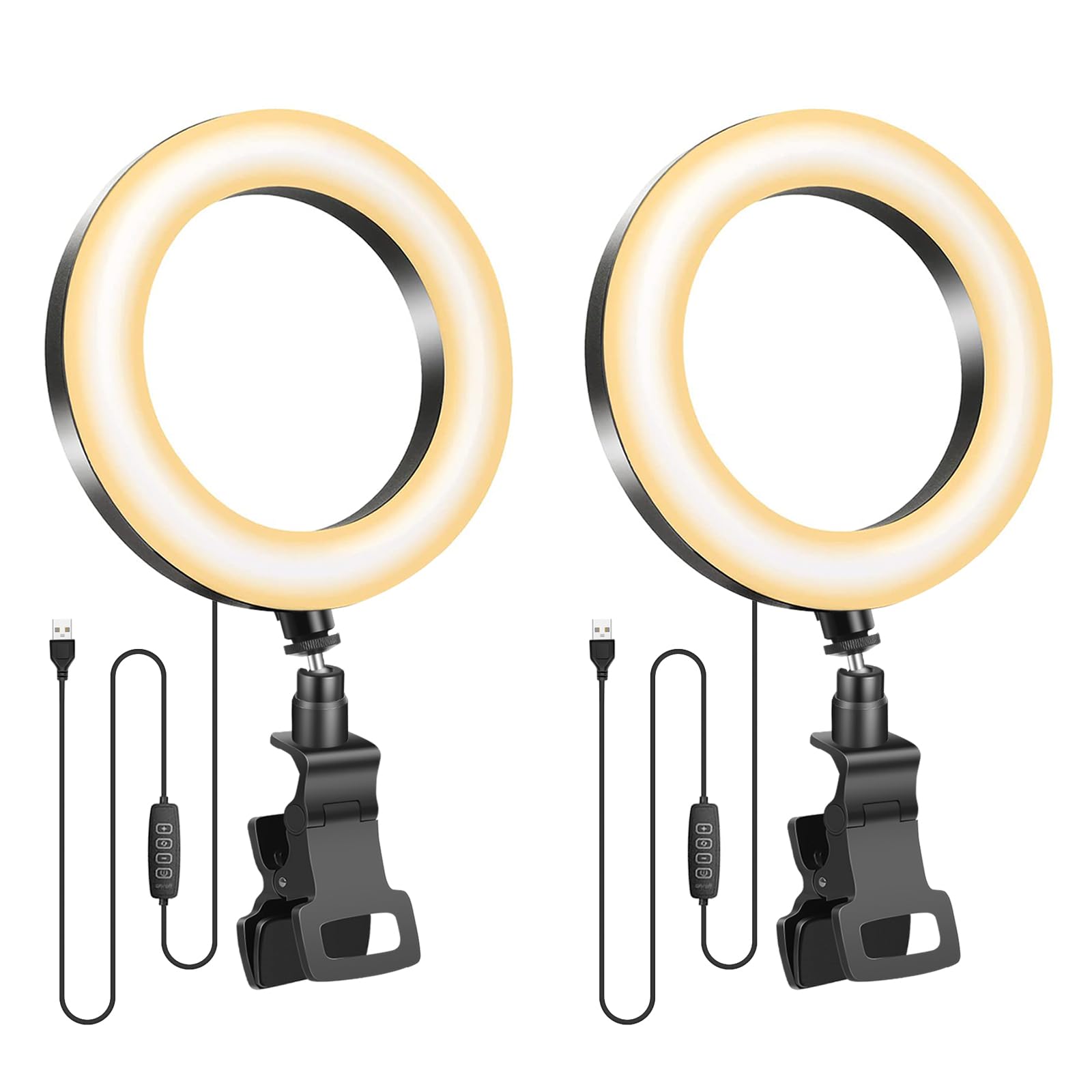 2 Pack-Ring Light Laptop with Tripod Stand &Clip on Video Lights ...