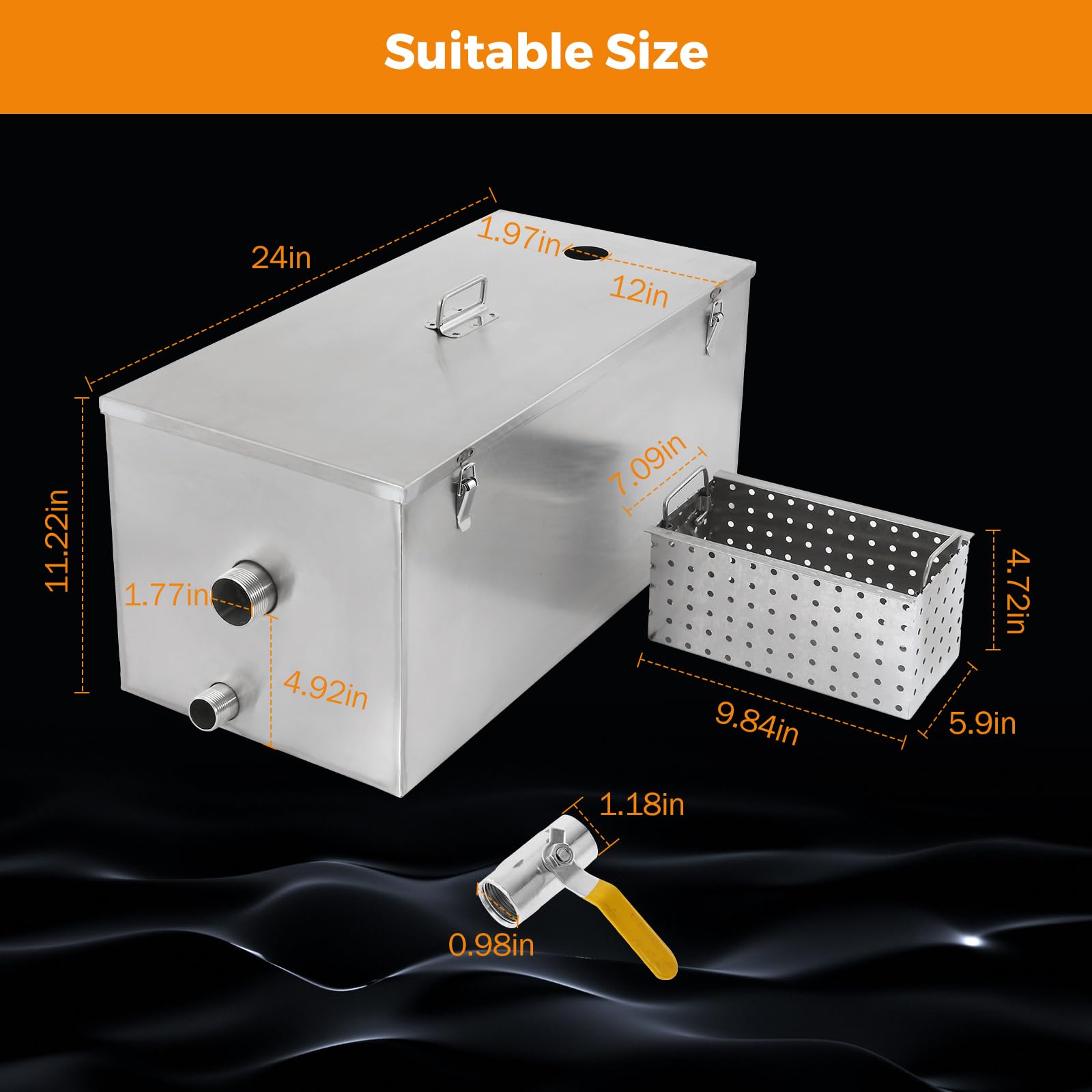 Grease Trap For Kitchen Sink BEAMNOVA Commercial Grease Trap - 25lbs ...