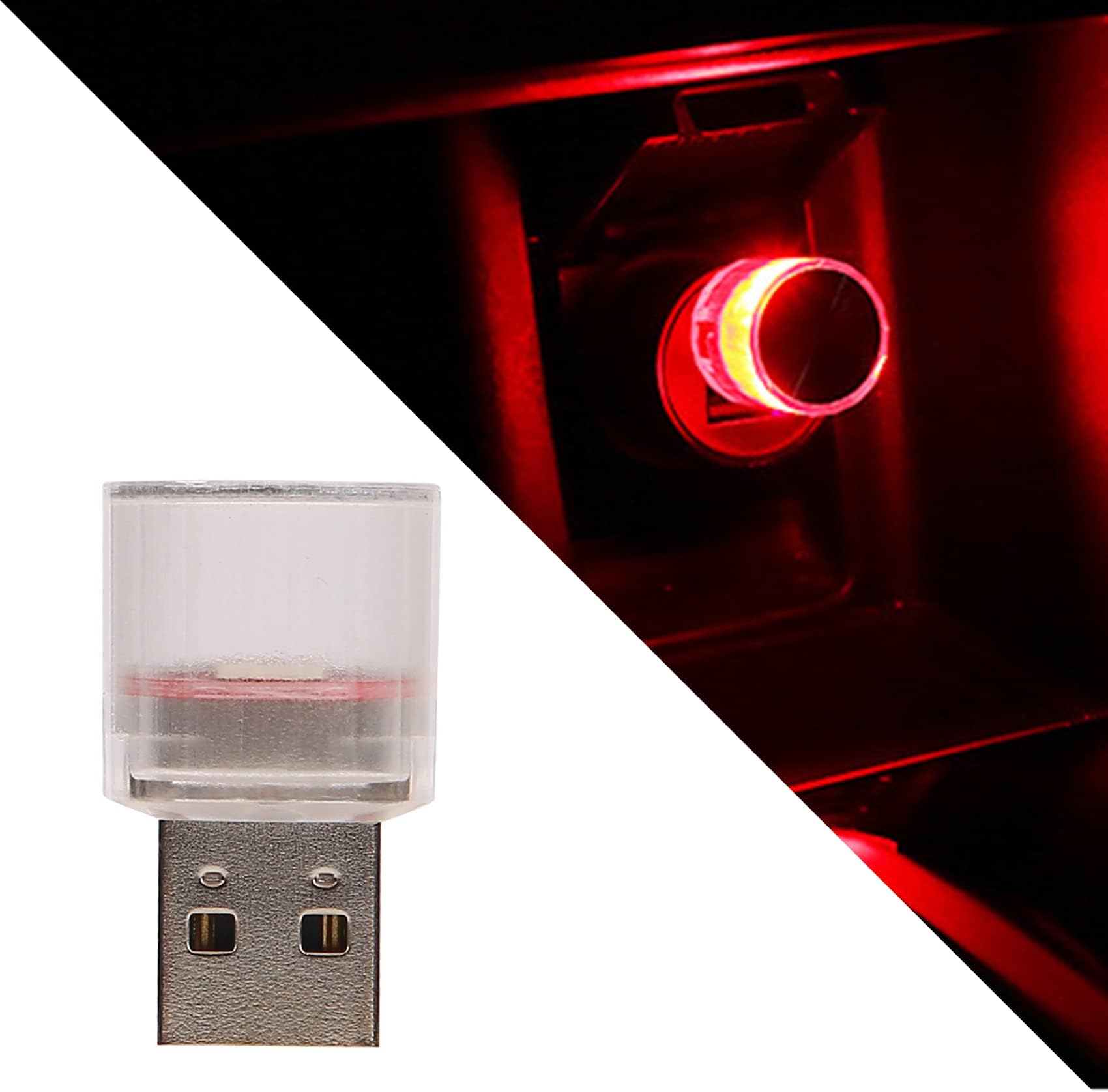 Amazon.com: OSIRCAI 2Pcs USB LED Atmosphere Lights Mini Car Interior ...