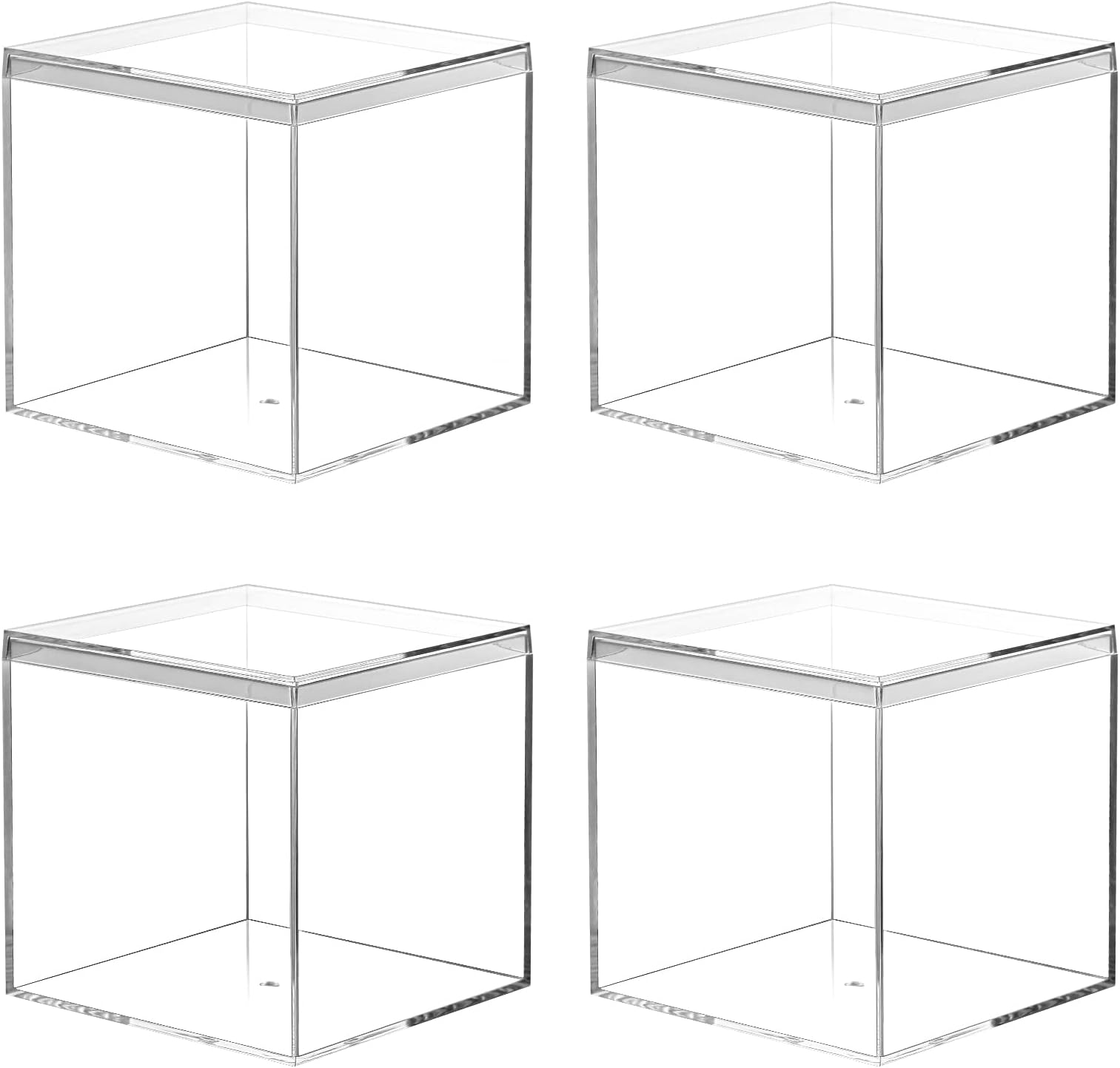 Amazon.com: Clear Plastic Box Cube - 4" Square X 4" Tall - 4 Pieces Per ...