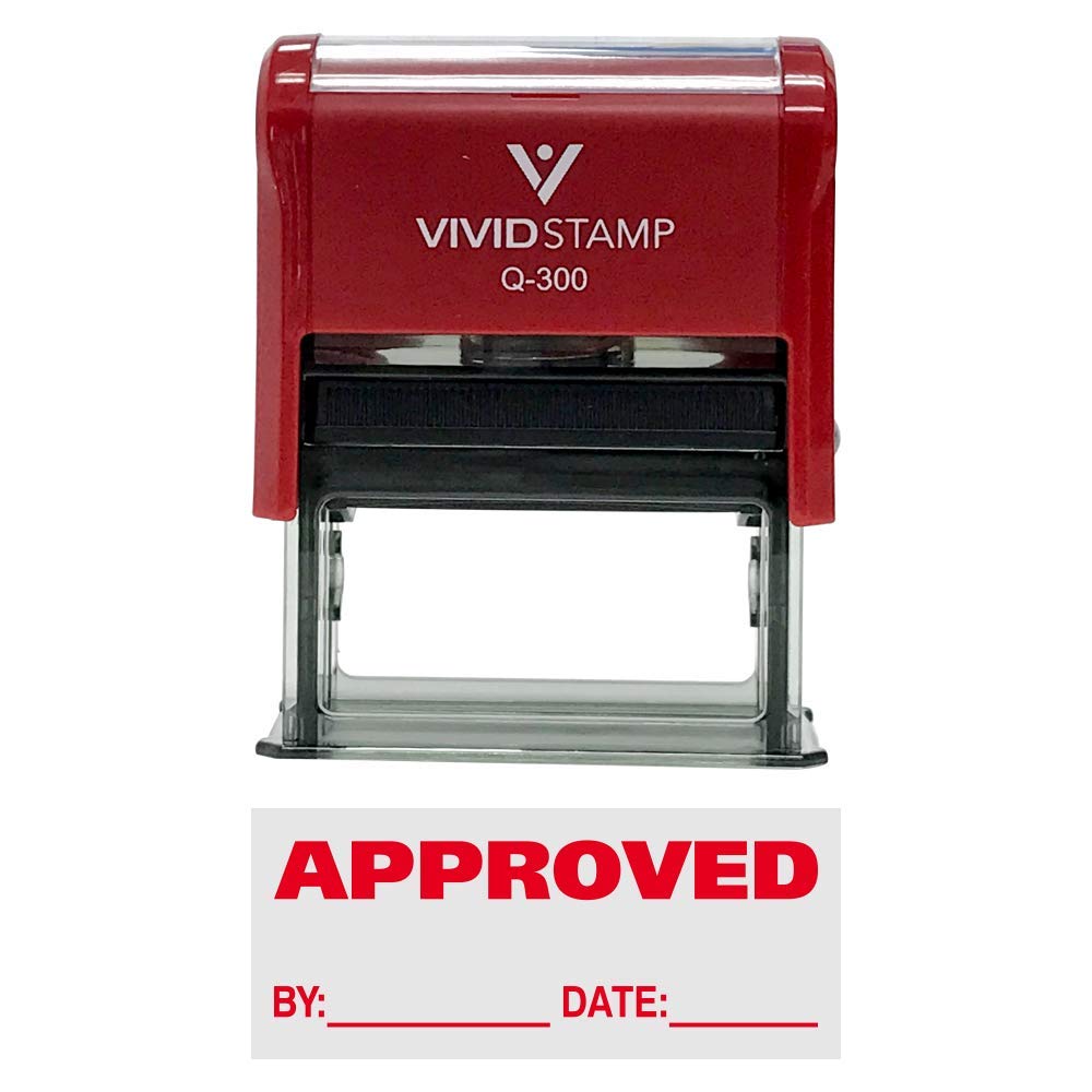 Amazon.com : Approved w/by Date Line Self-Inking Office Rubber Stamp ...