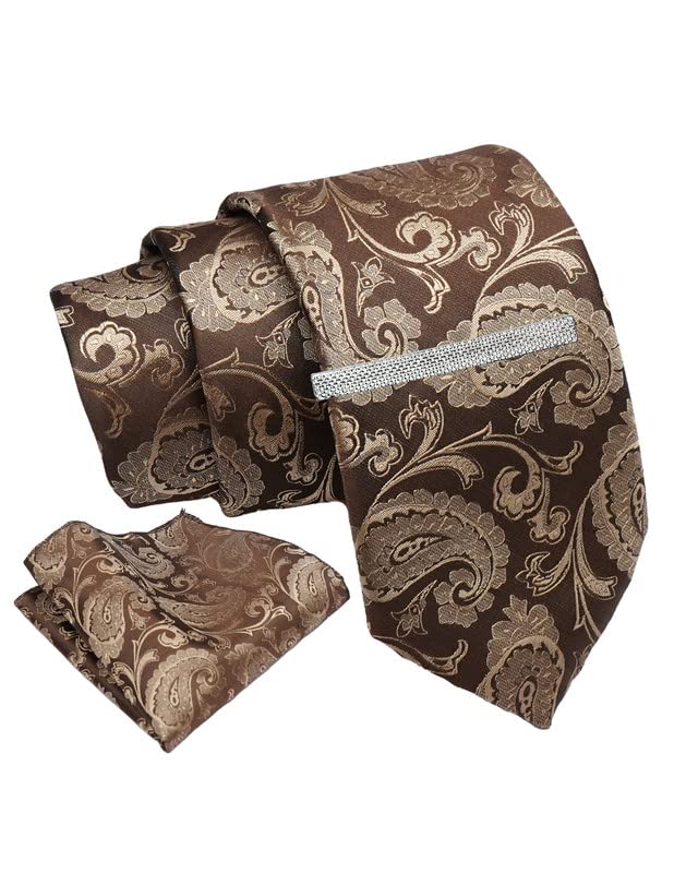 Buy Axlon Tie for Men – Dotted Silk Neck Ties Set with Cufflinks Flower ...