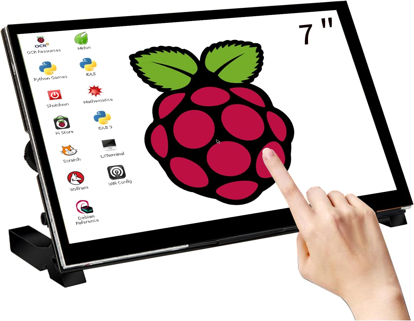 WIMAXIT Raspberry Pi 7” Touch Screen Display Monitor 1024X600 USB Powered HDMI Screen Monitor ...