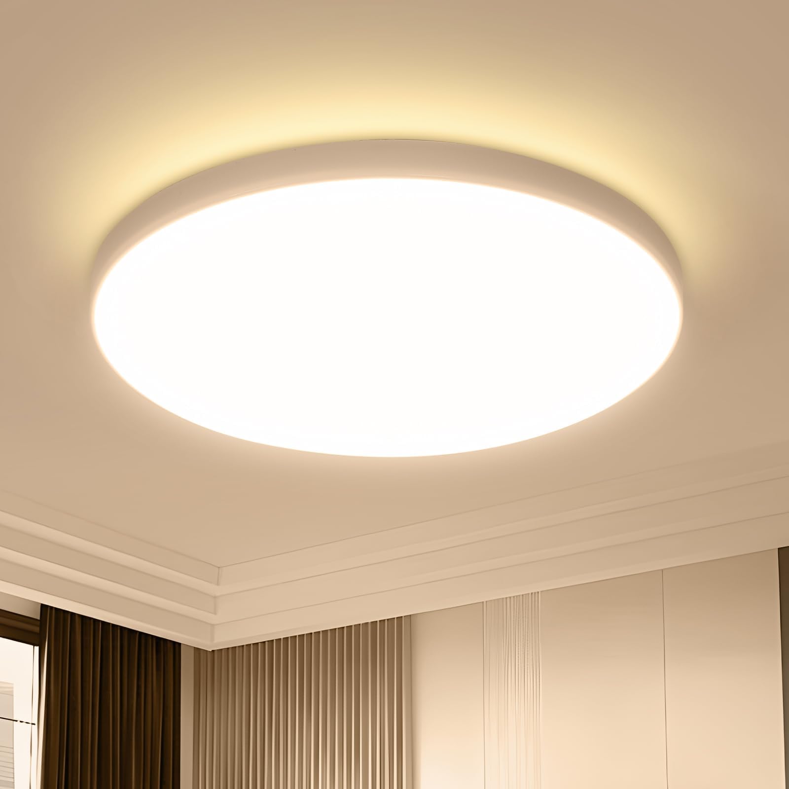 EASY EAGLE Plafonnier LED Rond 36W, 3600LM, 3000K Blanc Chaud ...