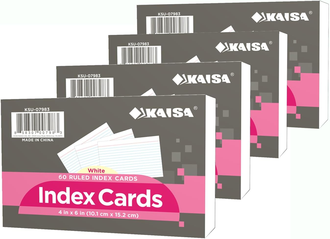 Amazon.com : KAISA 4x6 Index Cards Flashcards 4"x6" Note Cards Ruled ...