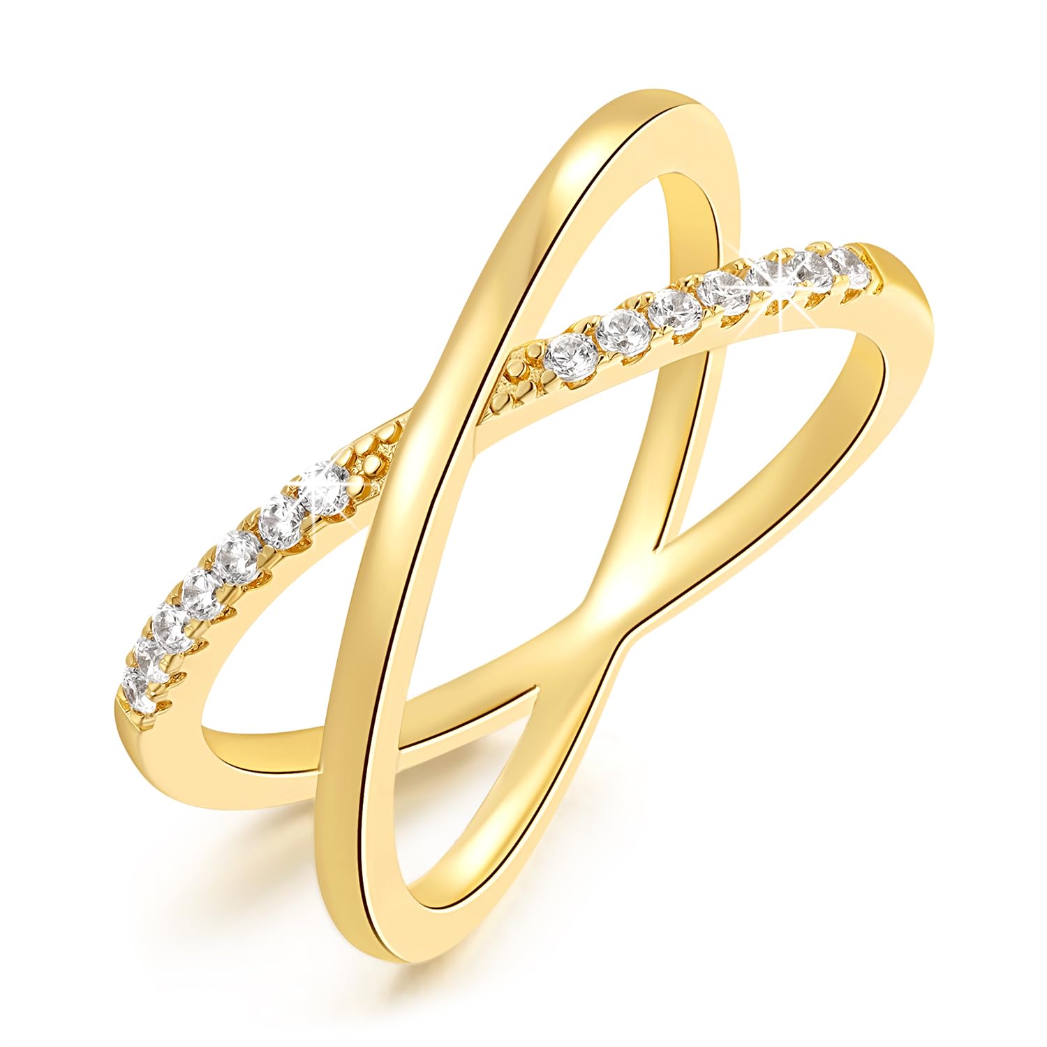 Amazon.com: MIA MOUNE 14K Gold Rings for Women Gold Rings Non Tarnish ...