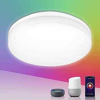 Lepro Smart LED Ceiling Light Dimmable, RGB Colour Changing Ceiling ...