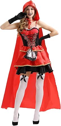 LUIKEY Princess Dress Women Medieval Women Halloween Cloak Little Red ...