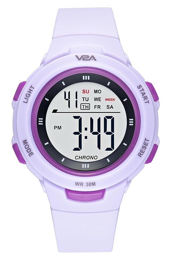 V2A Resin Girls Purple Kids Digital Watch - Waterproof Digital Watch ...