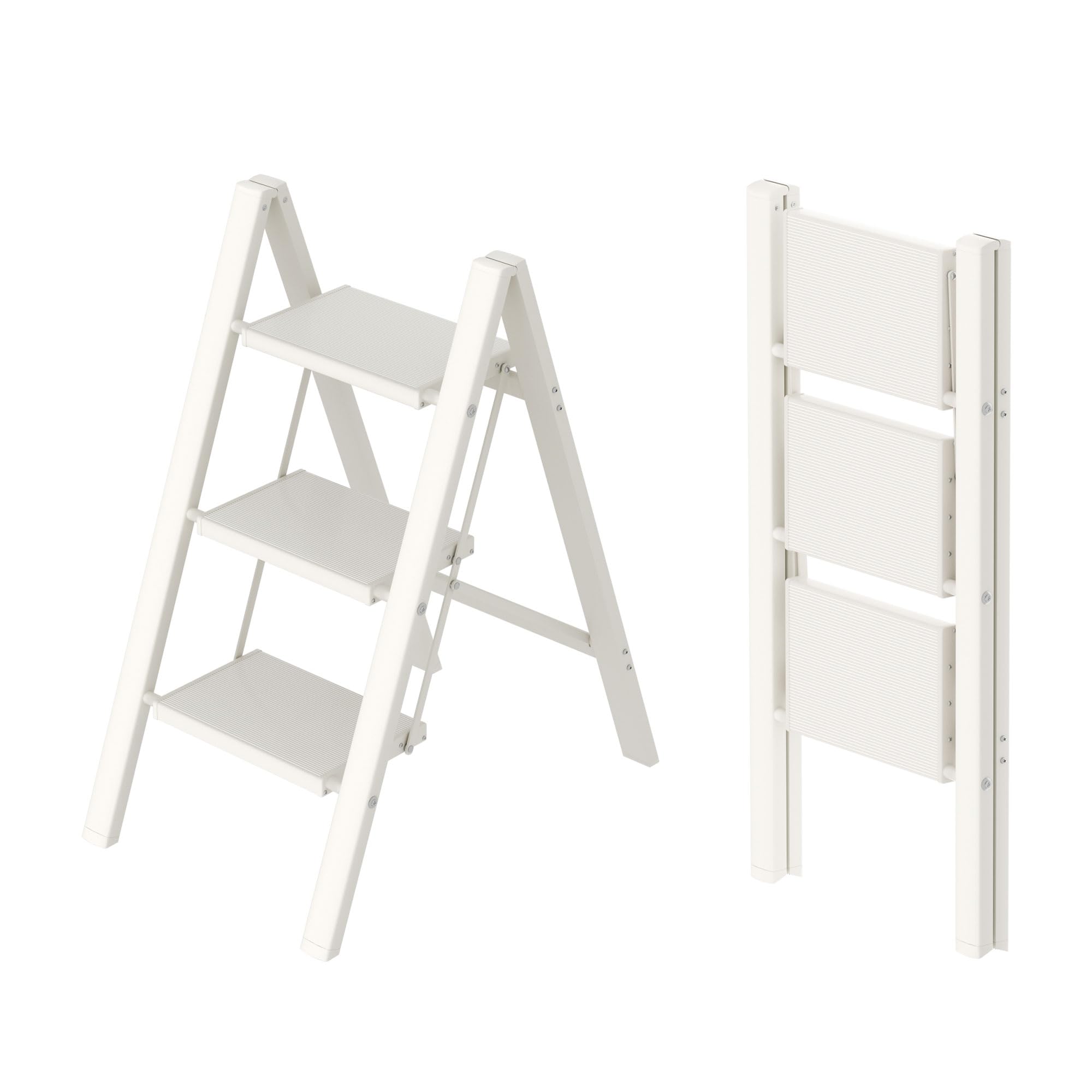 Taranta 3 Step Ladder,Aluminum Lightweight Folding 3 Step Stool with ...