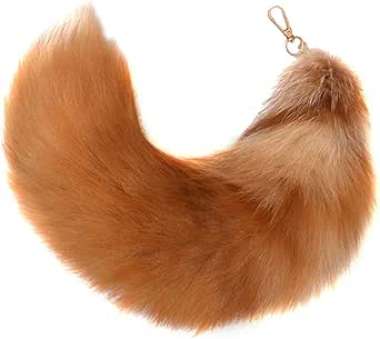 Amazon.com: ABPETE Fox Tail Keychain - 17 Inches Golden Real Fox Tail ...