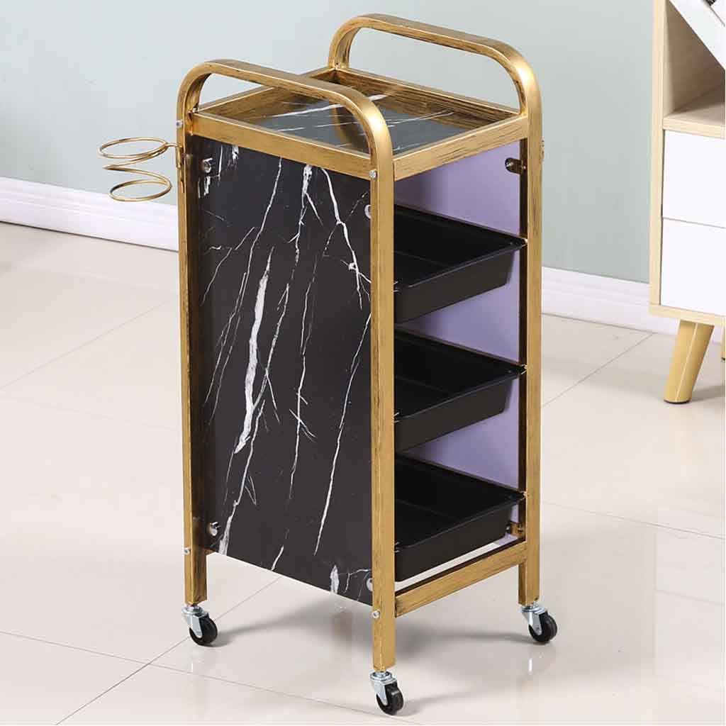Buy Trolley Beauty Tools for Barber Salon Storage Trolley Wheeled Metal ...