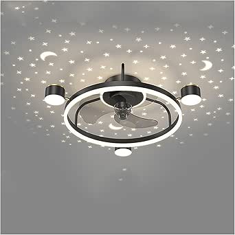 ModernChandelier, Star Projection Ceiling Fans with Light Low Profile ...