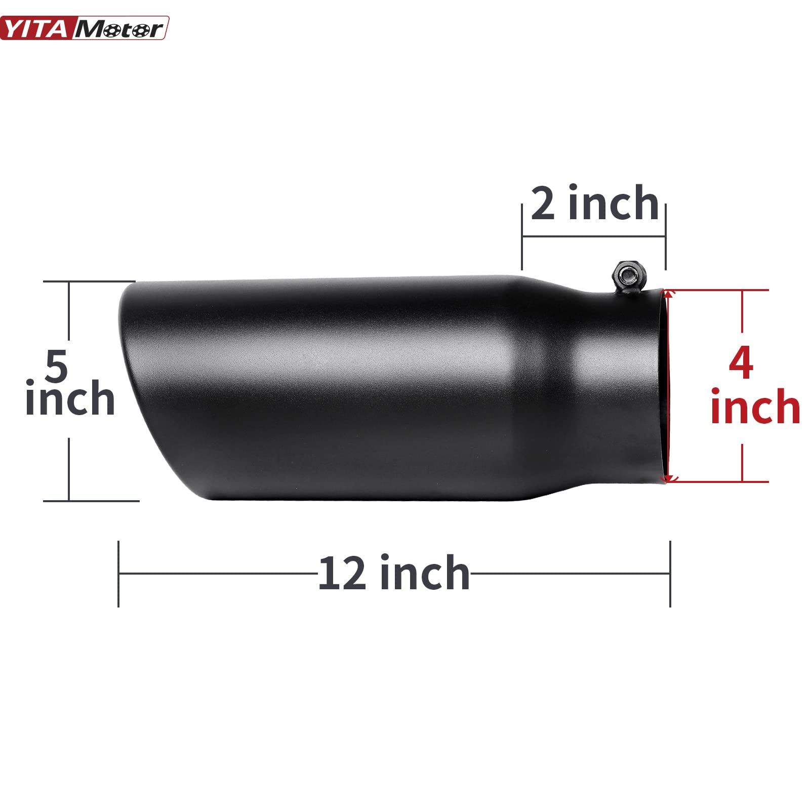 Snapklik.com : 4 Inch Diesel Exhaust Tip, 4" Inlet 5" Outlet 12" Long ...