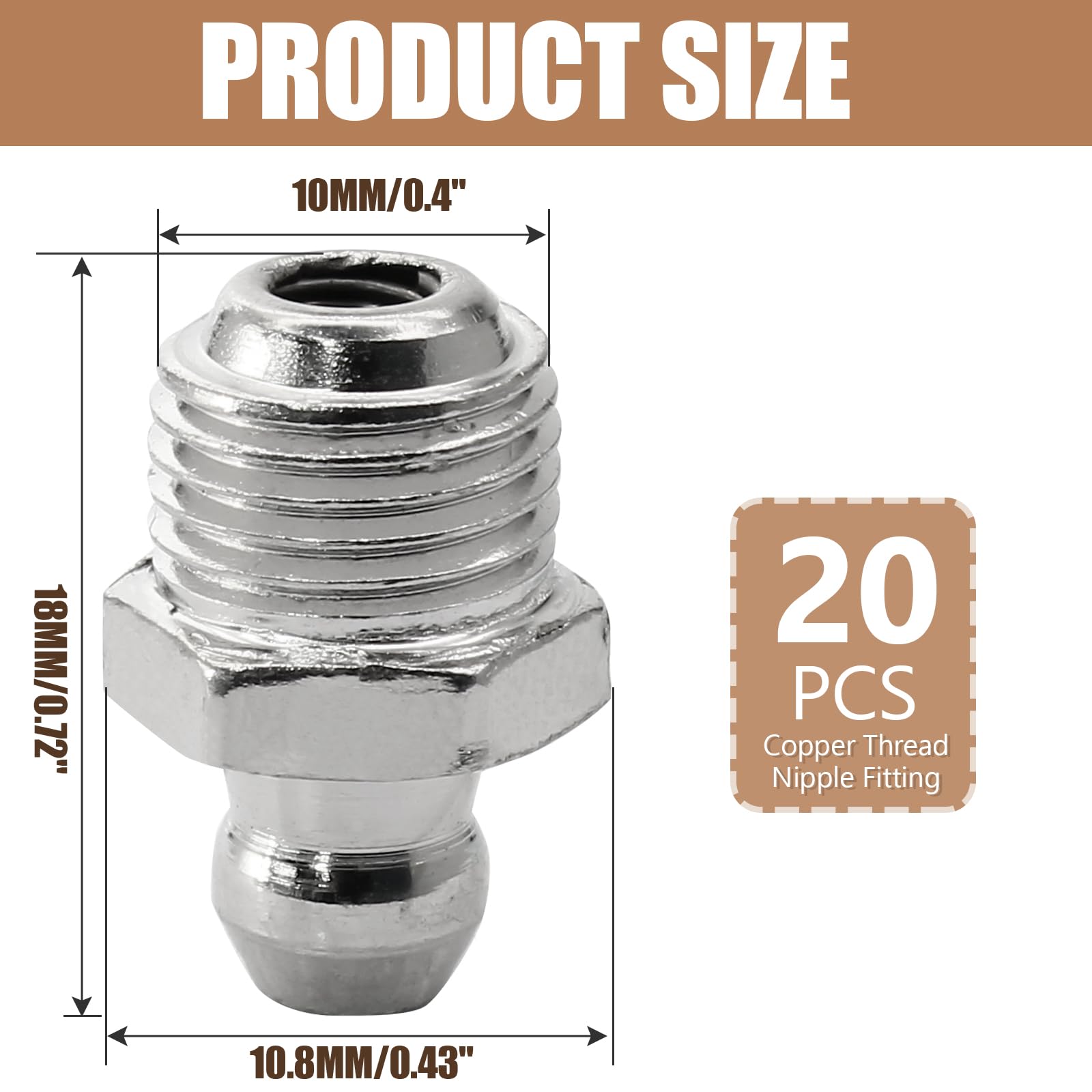 Grease Fitting Assortment HARFINGTON 8pcs 201 Stainless Steel Straight ...