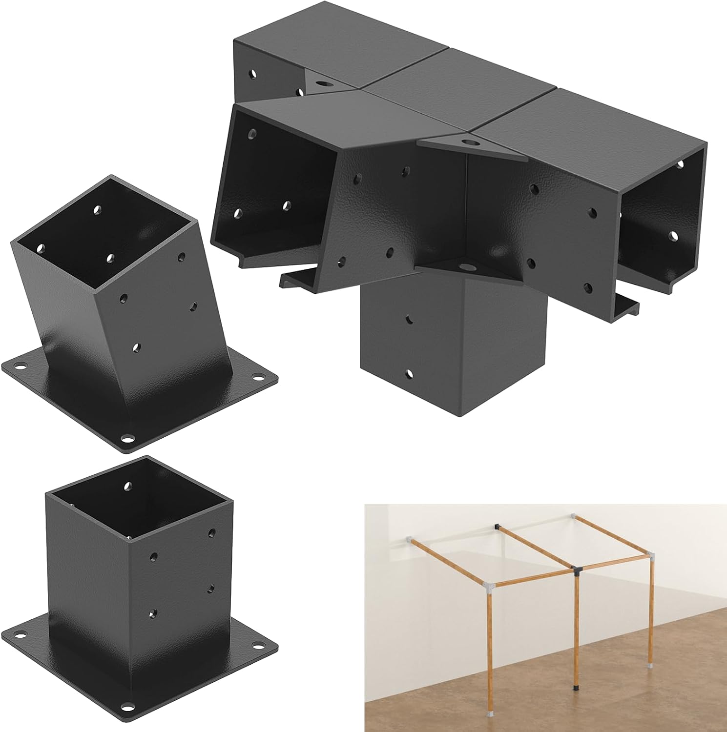 Amazon.com: YINGDIKE Pergola Brackets Kit - Wall Mount 15 Degree ...