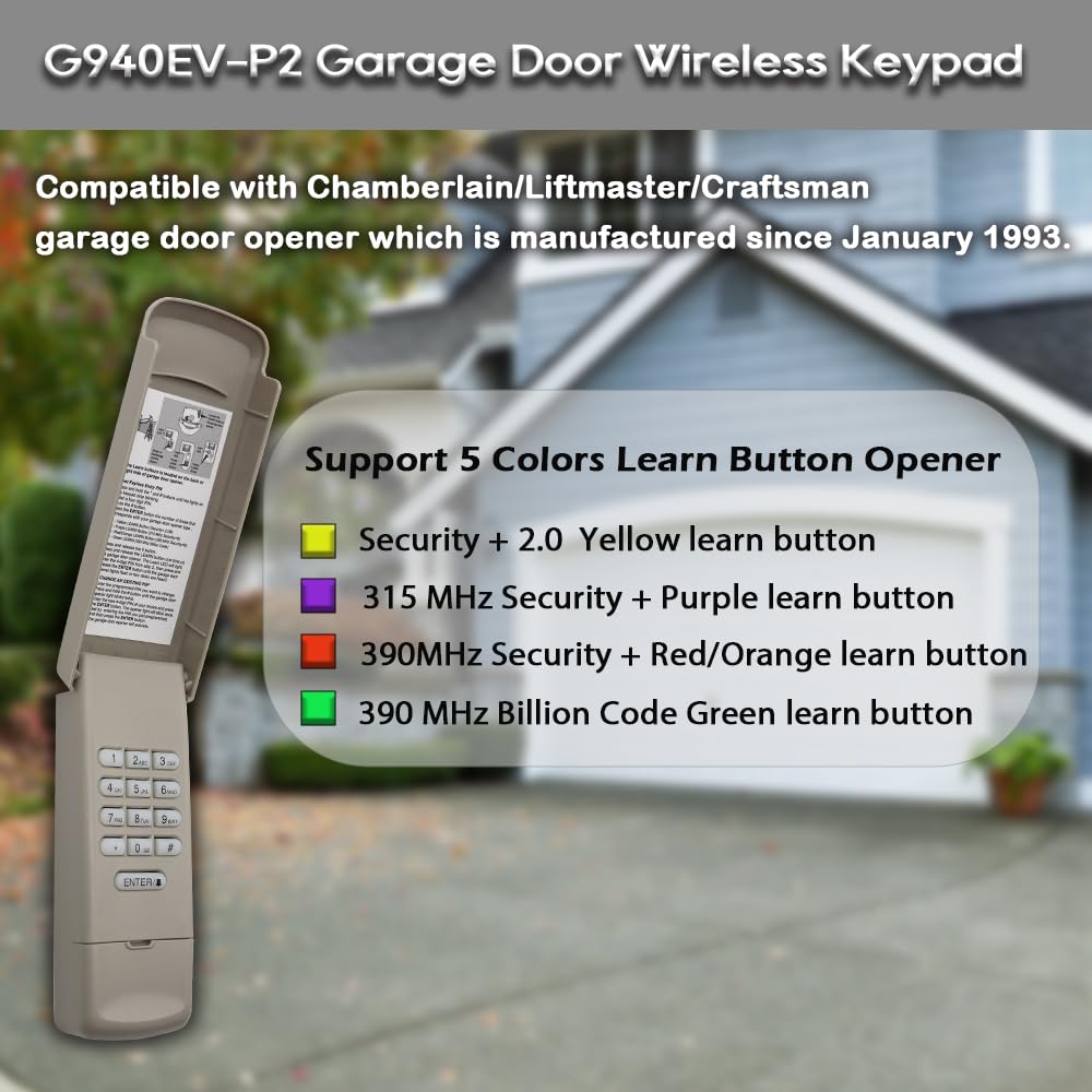Snapklik.com : G940EV-P2 Garage Door Opener Keypad, Compatible