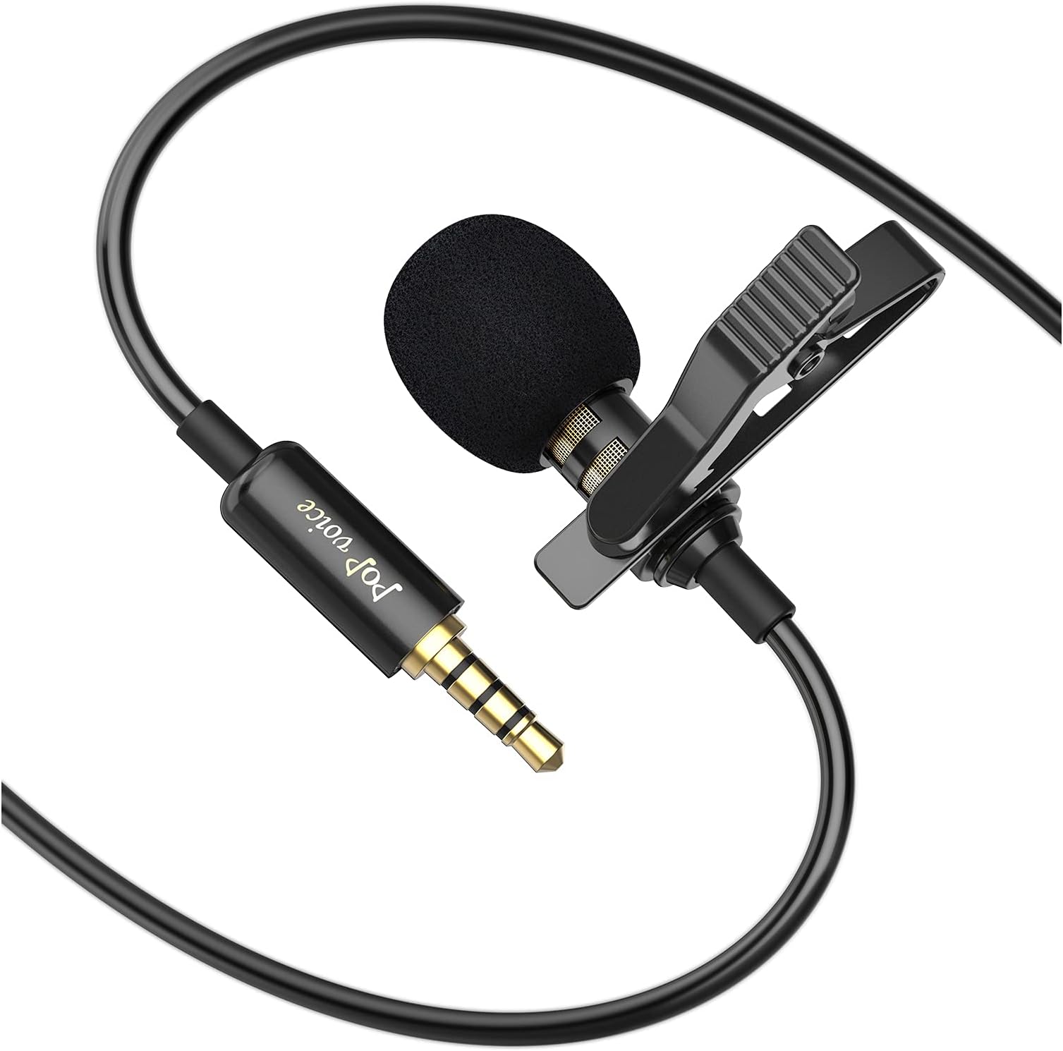 PoP voice Upgraded Lavalier Lapel Microphone, Omnidirectional Condenser ...