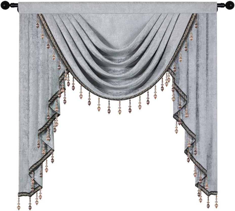 Amazon.com: ELKCA Thick Double-Sided Chenille Window Curtains Single ...