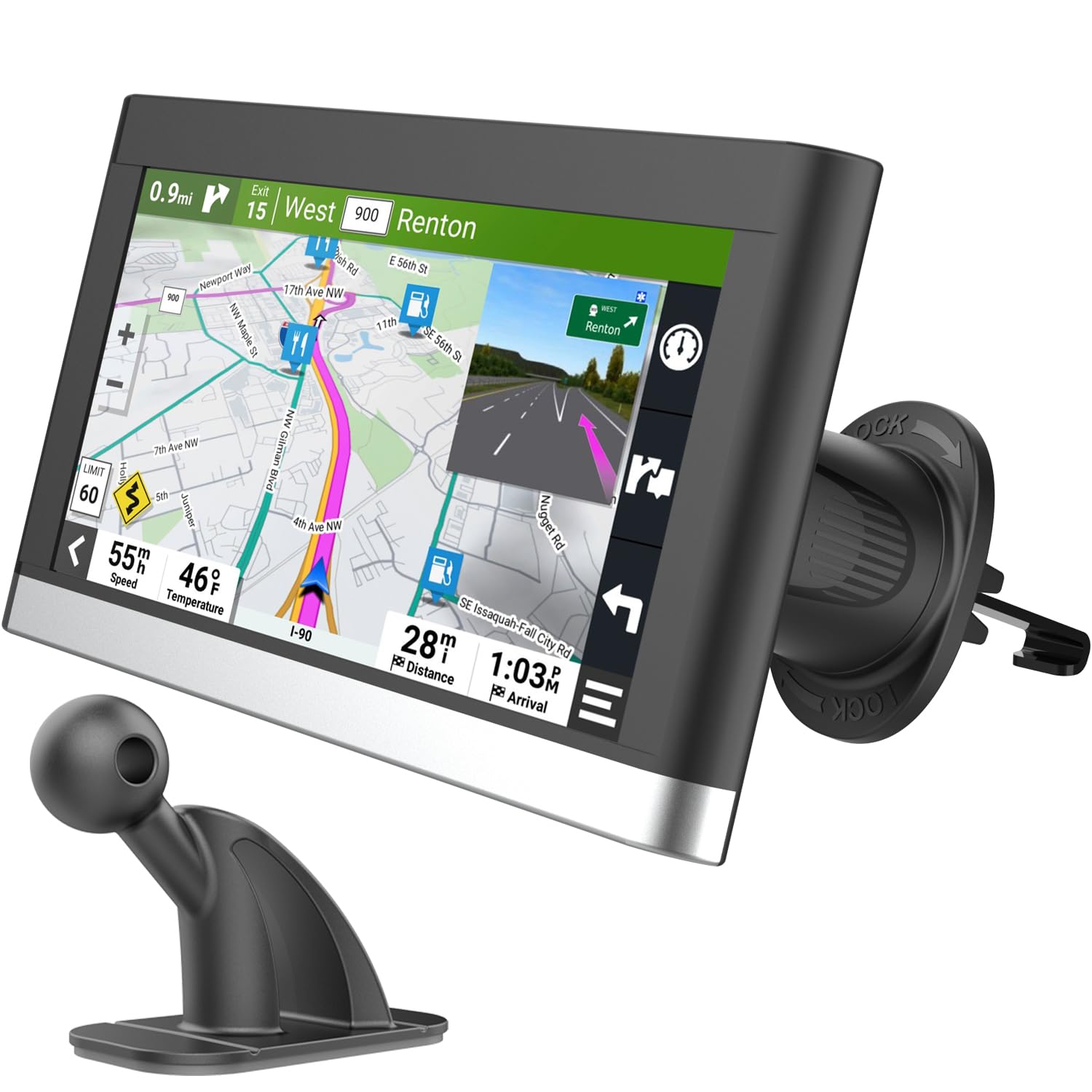 Amazon.com: SkyTitan for Garmin GPS Car Mount Metal Hook Vent Mount and ...