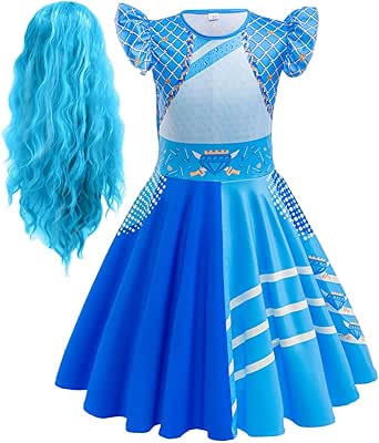 Amazon.com: Girls Rise Red Costume With Wig - Kids Halloween Princess ...