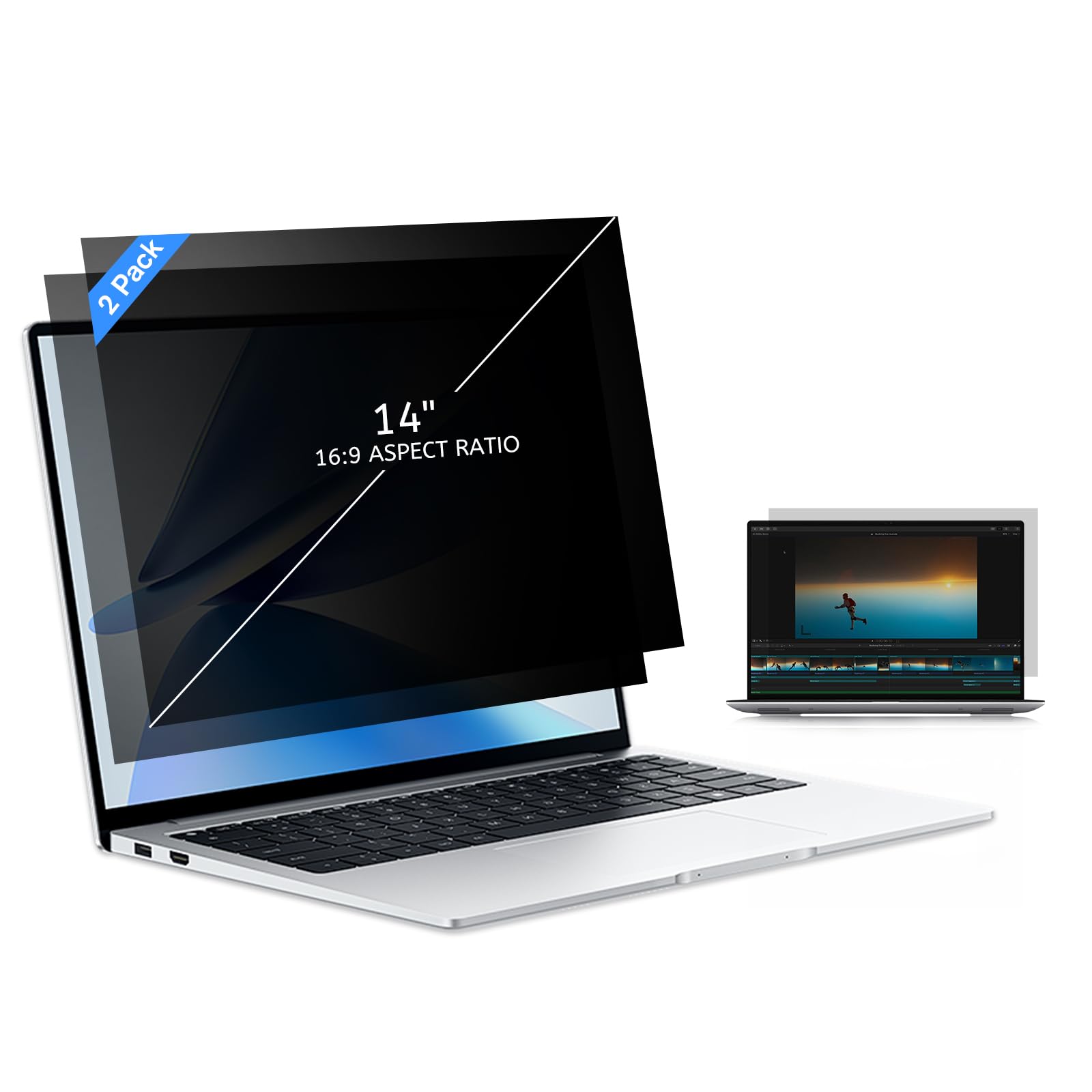 Amazon.com: MOBDIK 2 Pack Laptop Privacy Screen 14 Inch for 16:9 Aspect ...