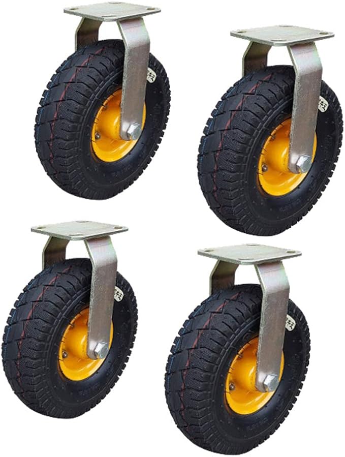 Amazon.com: Caster 4pcs 10 inch Inflatable Wheel Hand Push Wheel Rubber ...