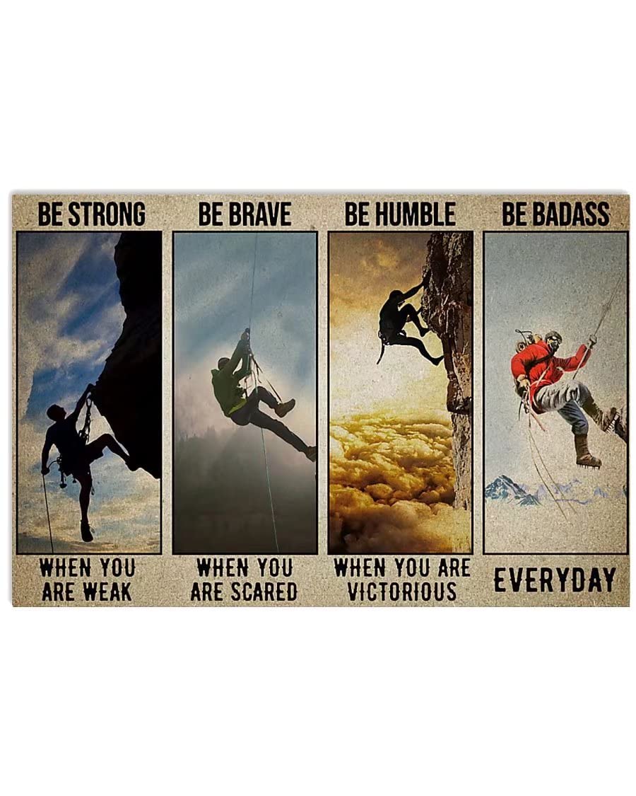 Amazon.com: Cabenrm Rock Climbing Poster Retro Metal Tin Sign Vintage ...