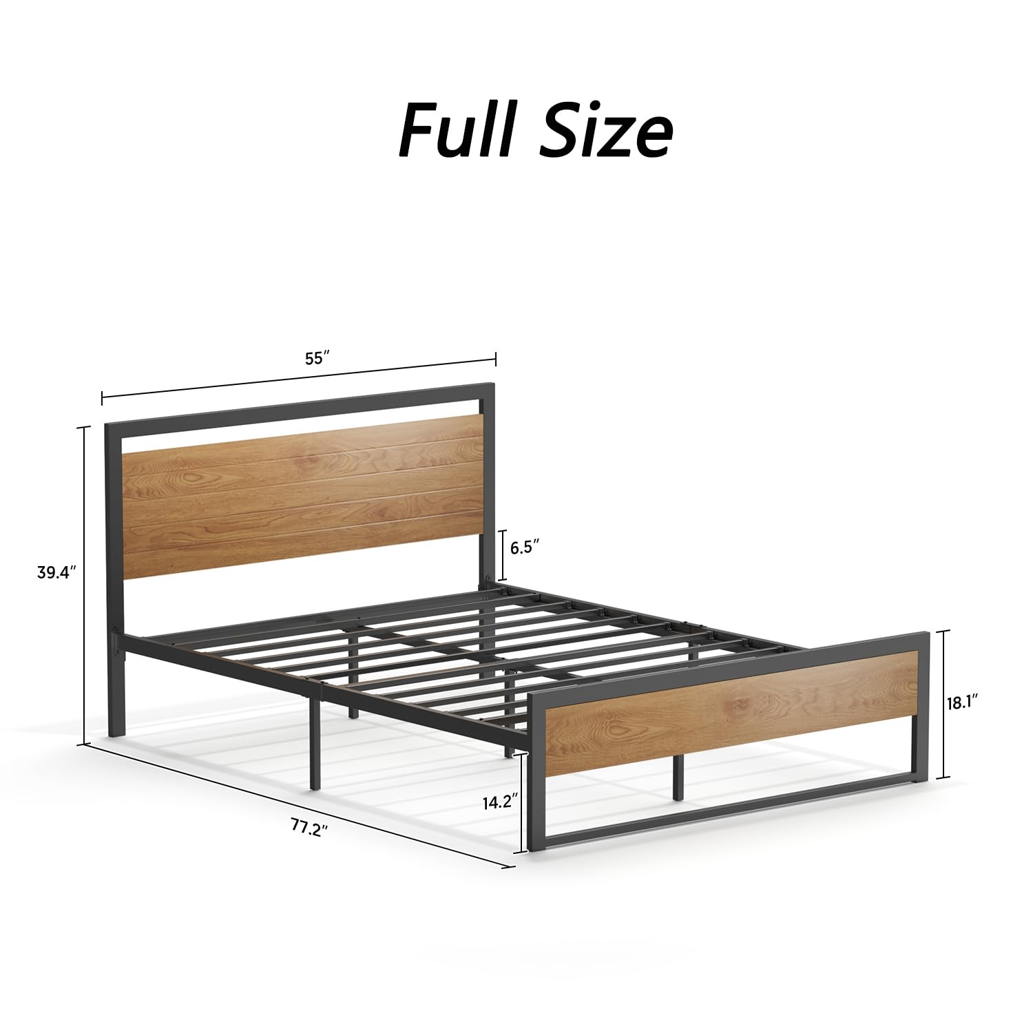 Snapklik.com : BONSOIR Full Size Bed Frame Steady Steel Platform