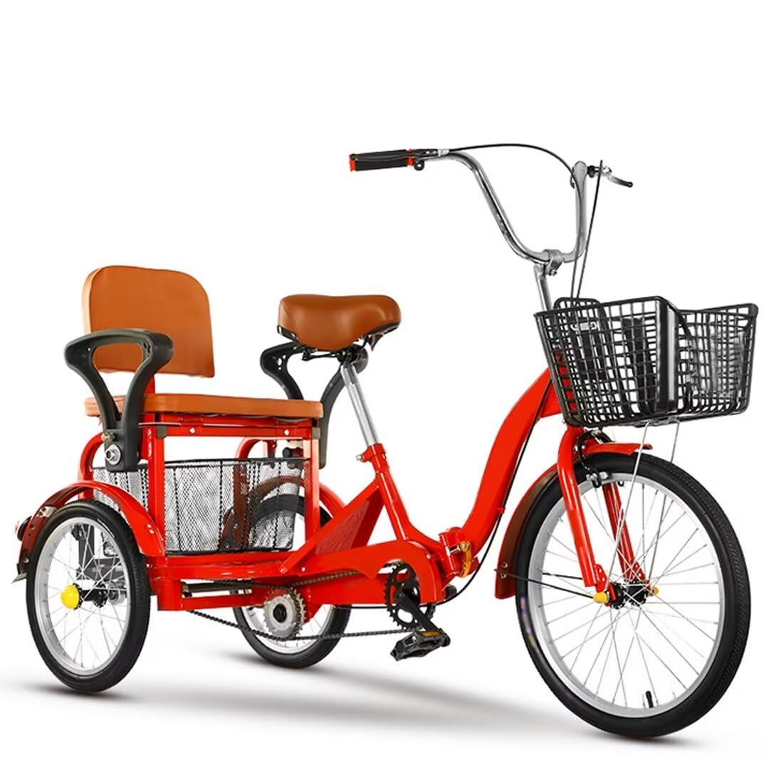 Folding Adult Tricycle 16inch Tandem Tricycle With Rear Seat Elderly ...