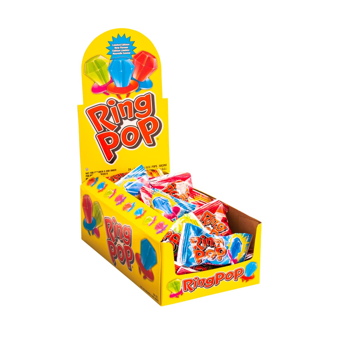 Ring Pop - Fruit Flavour - Display of Individually Wrapped Bulk ...