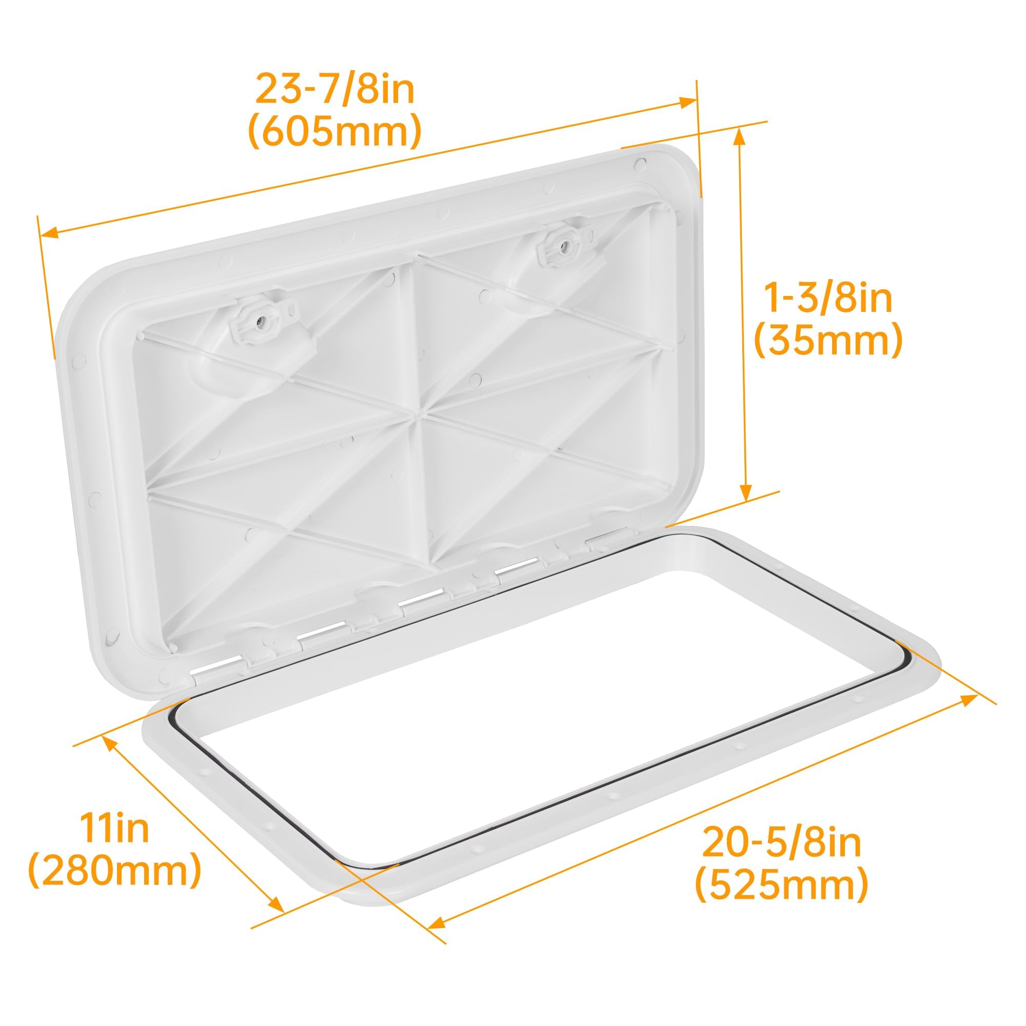 Snapklik.com : ECOTRIC 24" X 14" Deck Marine Access Hatch & Lid Durable ...