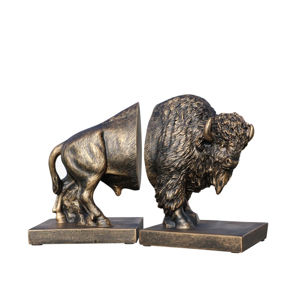 Amazon.com: Bellotto Set of 2 Polyresin Buffalo Bookend,Art bookend ...