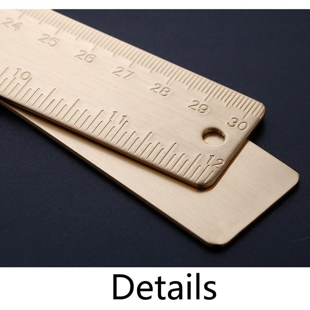 Snapklik.com : 12inches/30cm Brass Measuring Rulers, Dual Scales ...