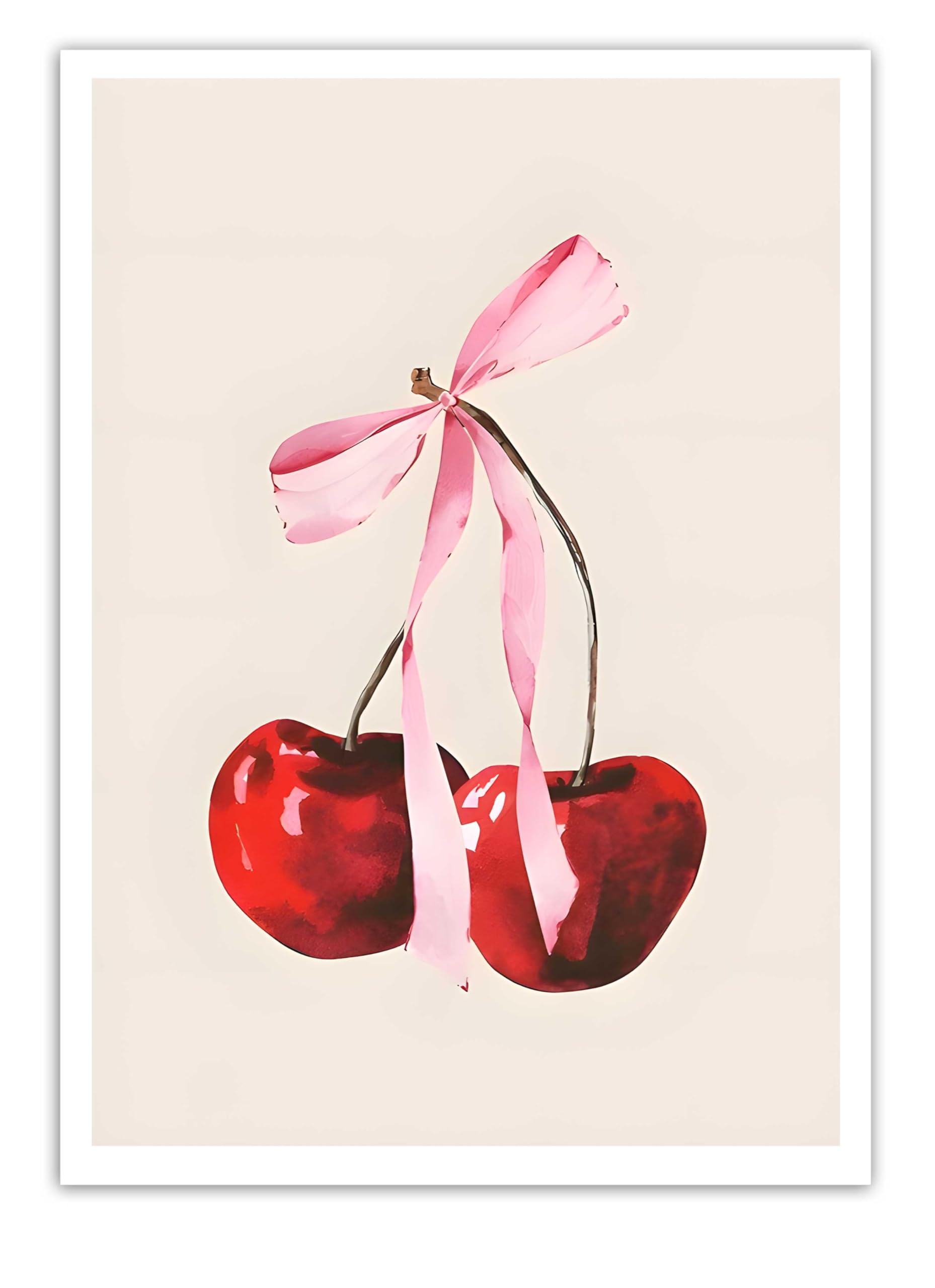 Amazon.com: ZLYARTMP Red Cherry Wall Art Trendy Preppy Feminine Poster ...