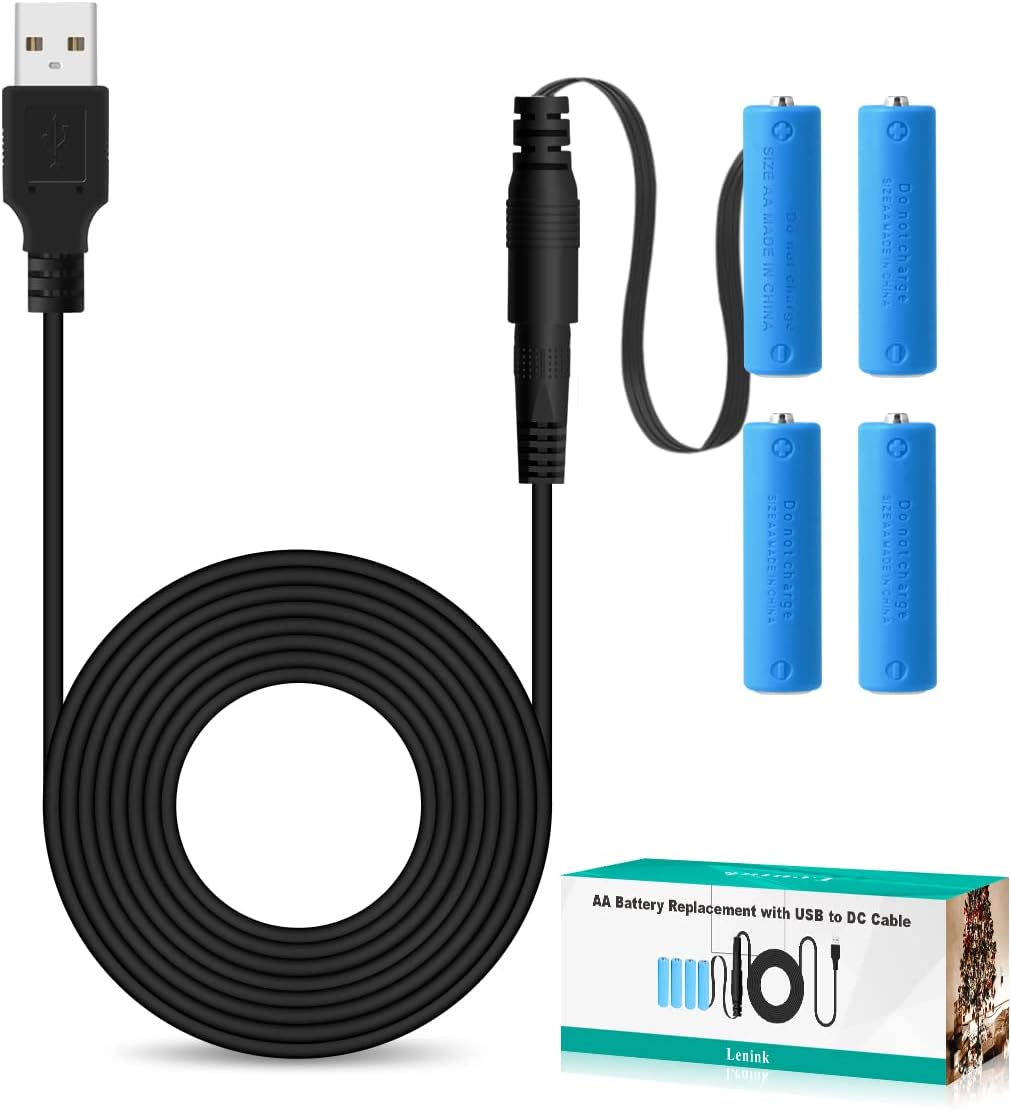 Amazon.com: Lenink Power Supply Cable for AA Battery, USB to DC Cable ...