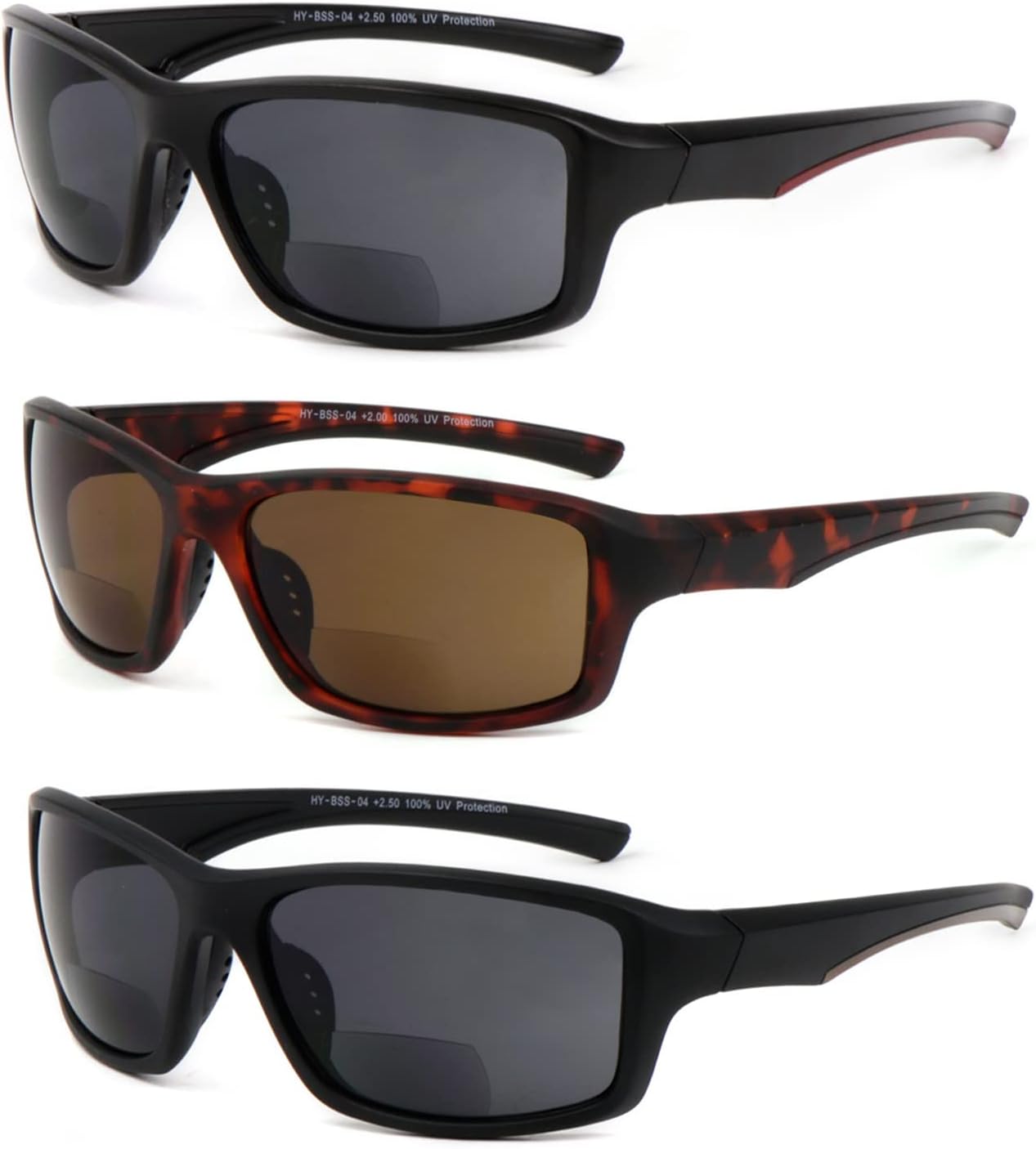 Amazon.com: Hyyiyun 3 Pairs Square Bifocal Sunglasses for Men and Women ...